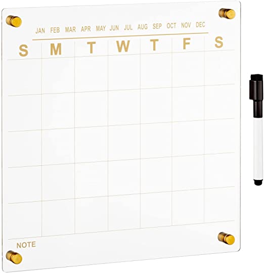 mDesign Modern Acrylic Reusable Hanging Wall Calendar - Everything Envy