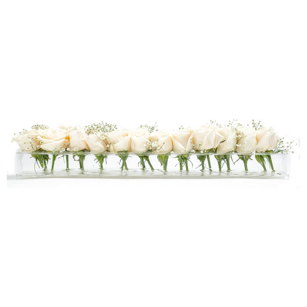 Clear Acrylic Flower Vase Rectangular - Everything Envy