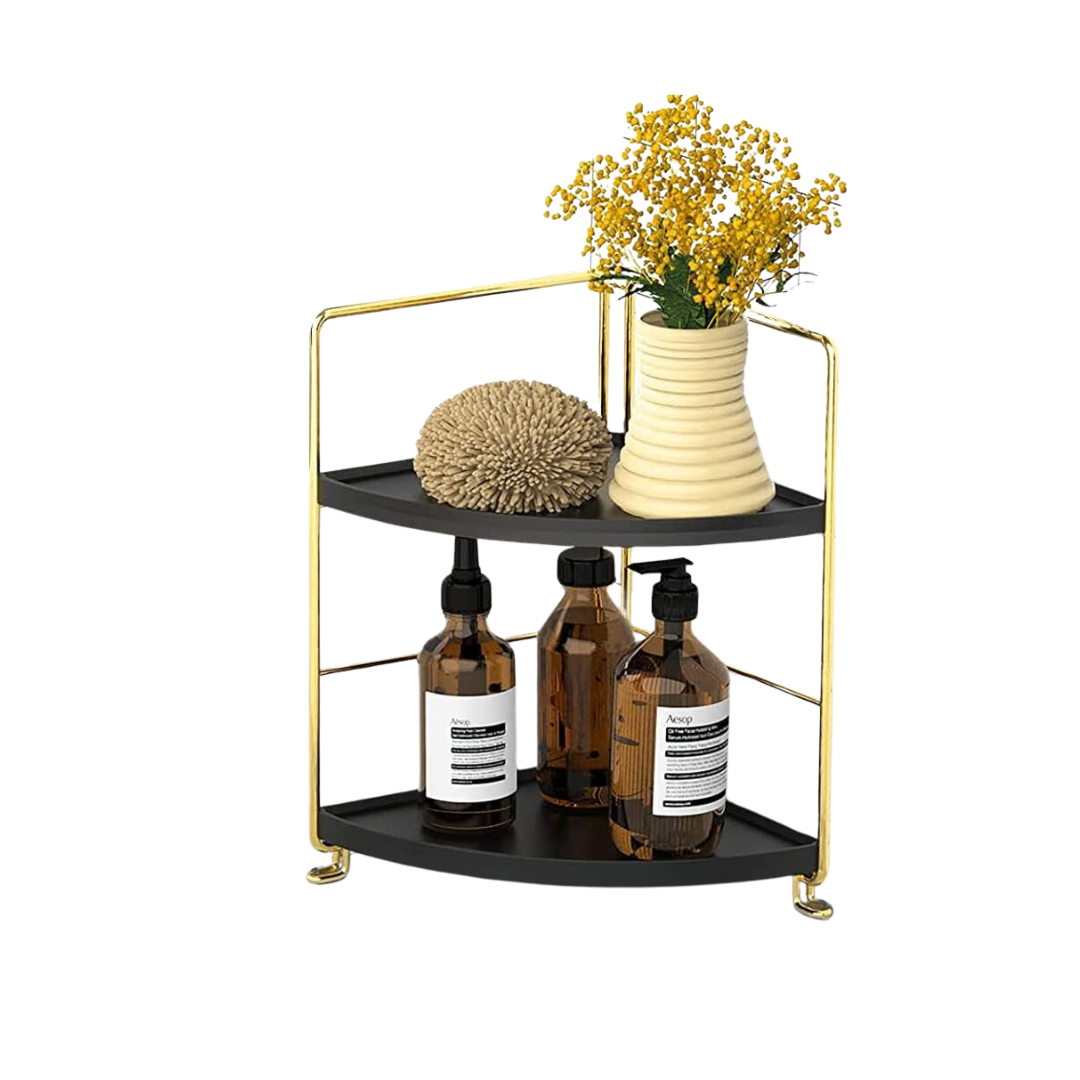 Kitchen Spice Rack Standing Shelf, 2-Tier Corner Storage Shelf ...