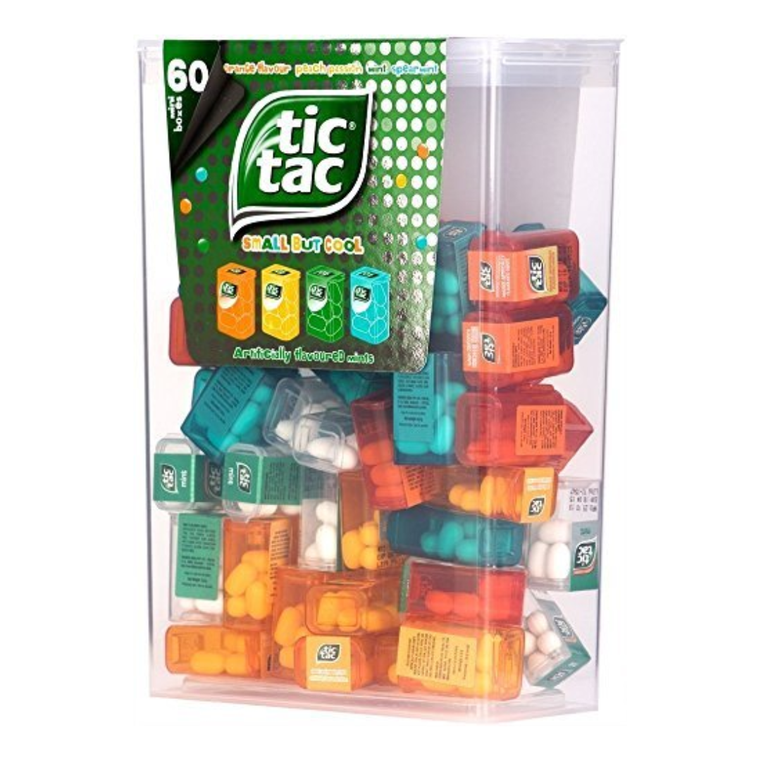TIC TAC Box with 60 Mini Boxes (Mint, Orange, Spearmint, Peach and ...